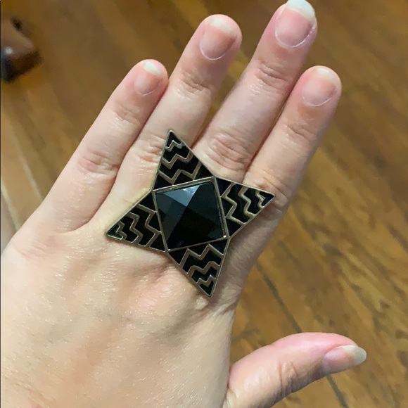 Jewelry | Black Gold Pointy Ring | Poshmark